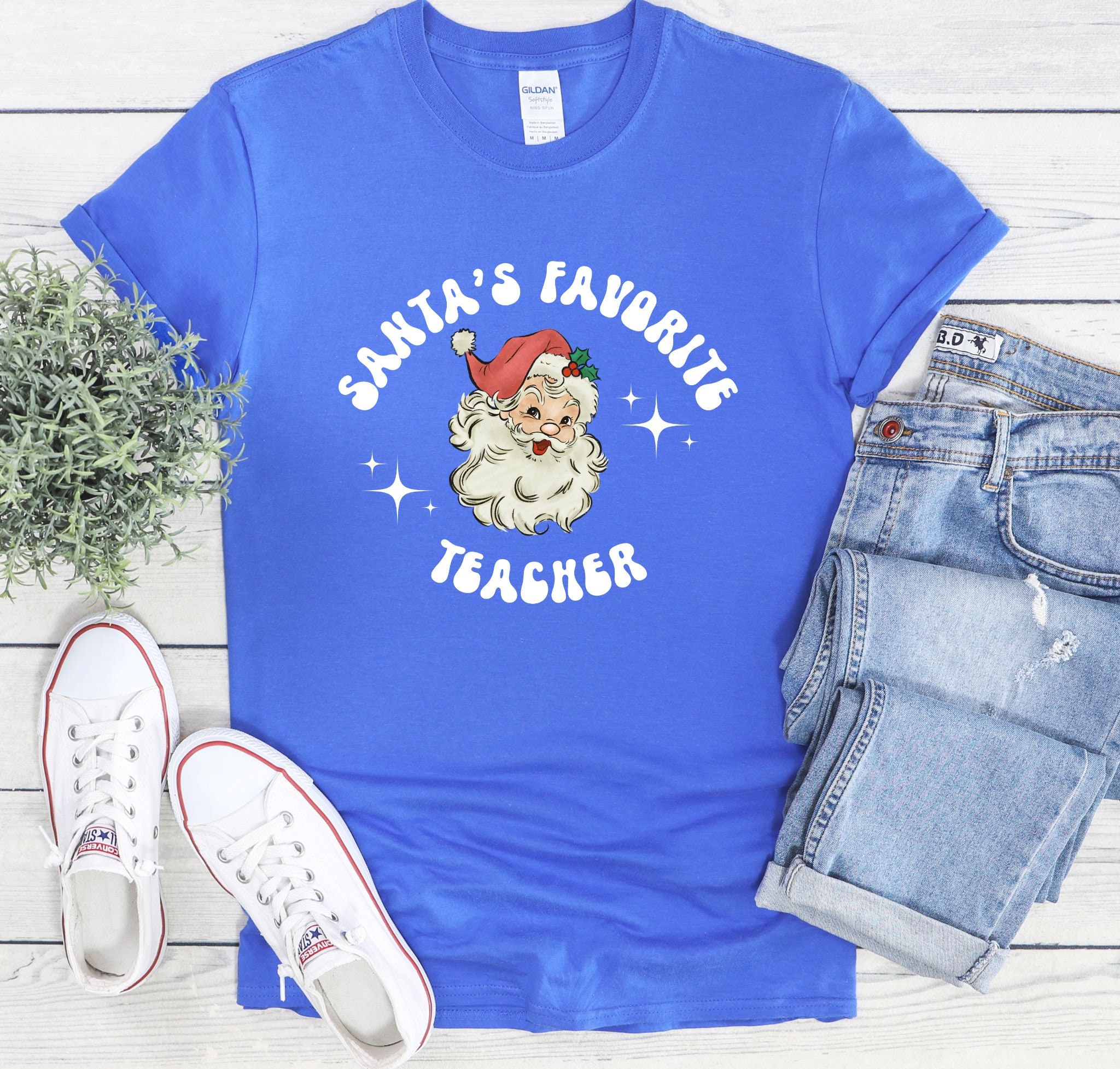 Santas Favorite Teacher Teacher T Vintage Santa Teacher