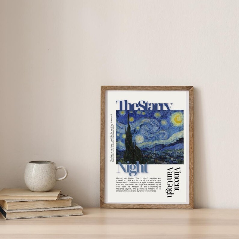 Starry Night by Van Gogh - Digital Downloadable Wall Decor | Title ...
