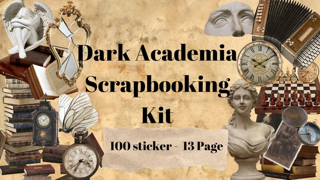 Dark Academia Scrapbooking Printable Kit, Dark Academia Kit, Aesthetic ...