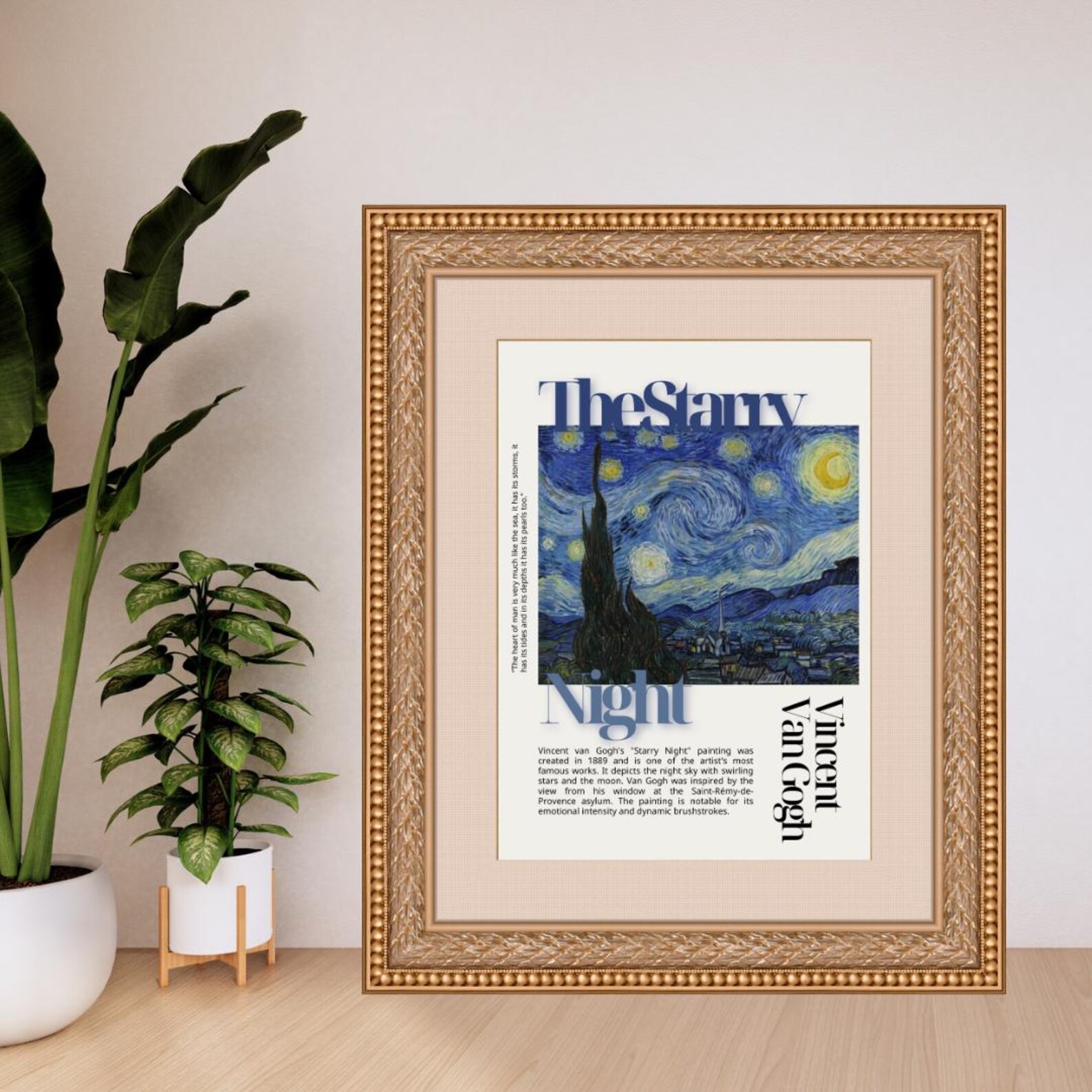 Starry Night by Van Gogh - Digital Downloadable Wall Decor | Title ...
