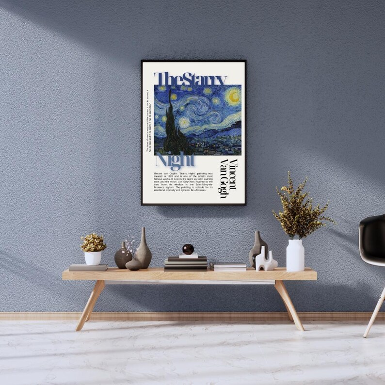 Starry Night by Van Gogh - Digital Downloadable Wall Decor | Title ...