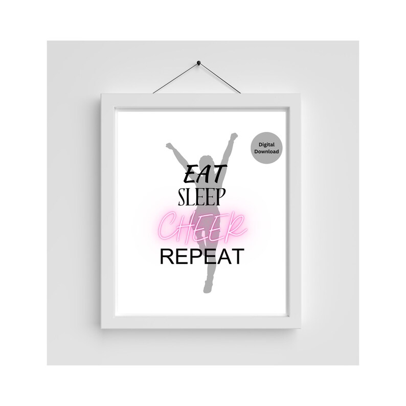 Eat Sleep Cheer Repeat Picture, Custom, Cheerleader, Cheerleading, Gift ...