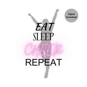 Eat Sleep Cheer Repeat Picture, Custom, Cheerleader, Cheerleading, Gift ...
