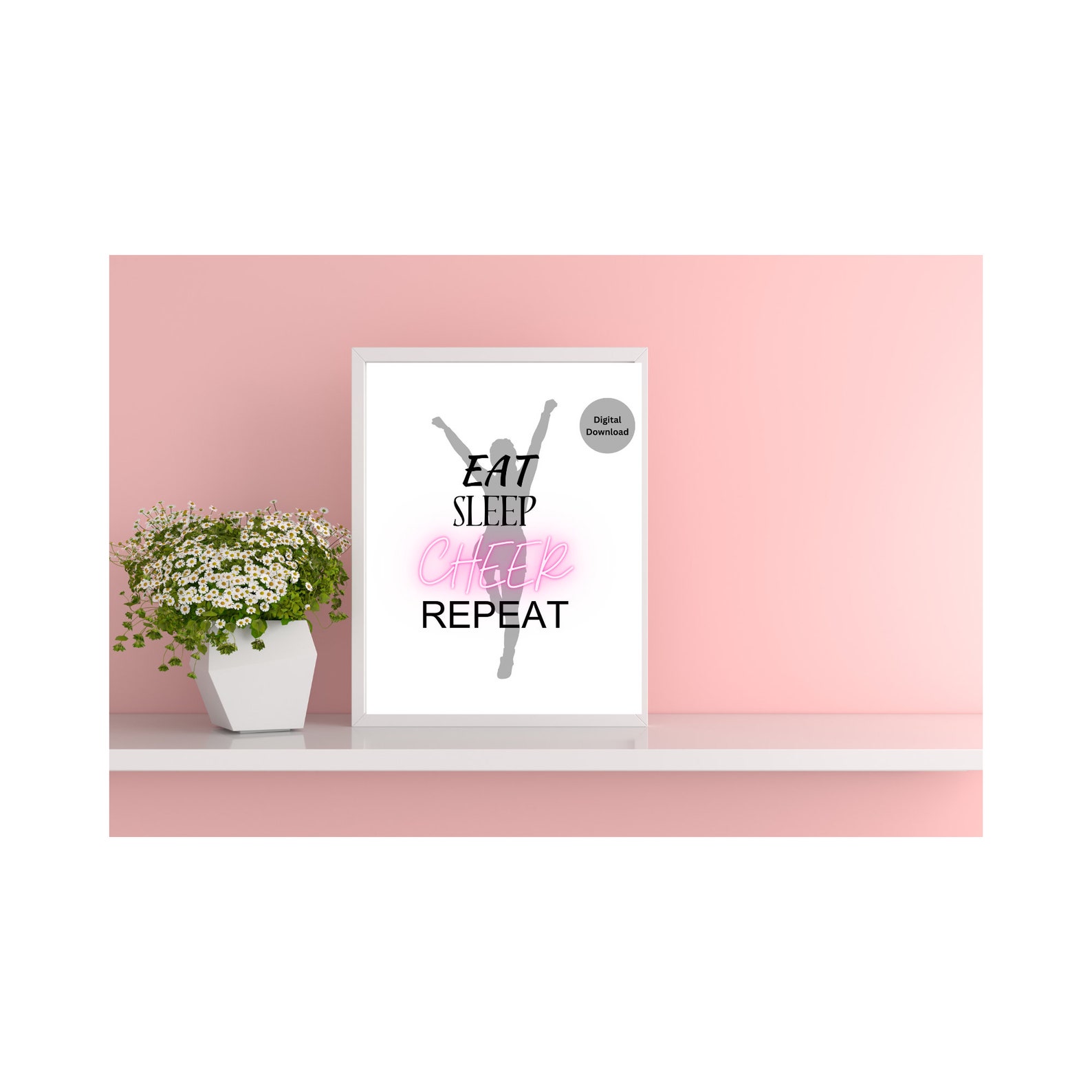 Eat Sleep Cheer Repeat Picture, Custom, Cheerleader, Cheerleading, Gift ...