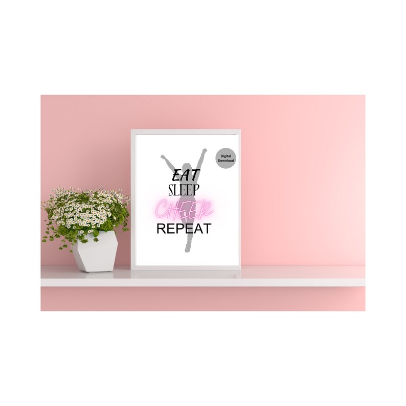 Eat Sleep Cheer Repeat Picture, Custom, Cheerleader, Cheerleading, Gift ...