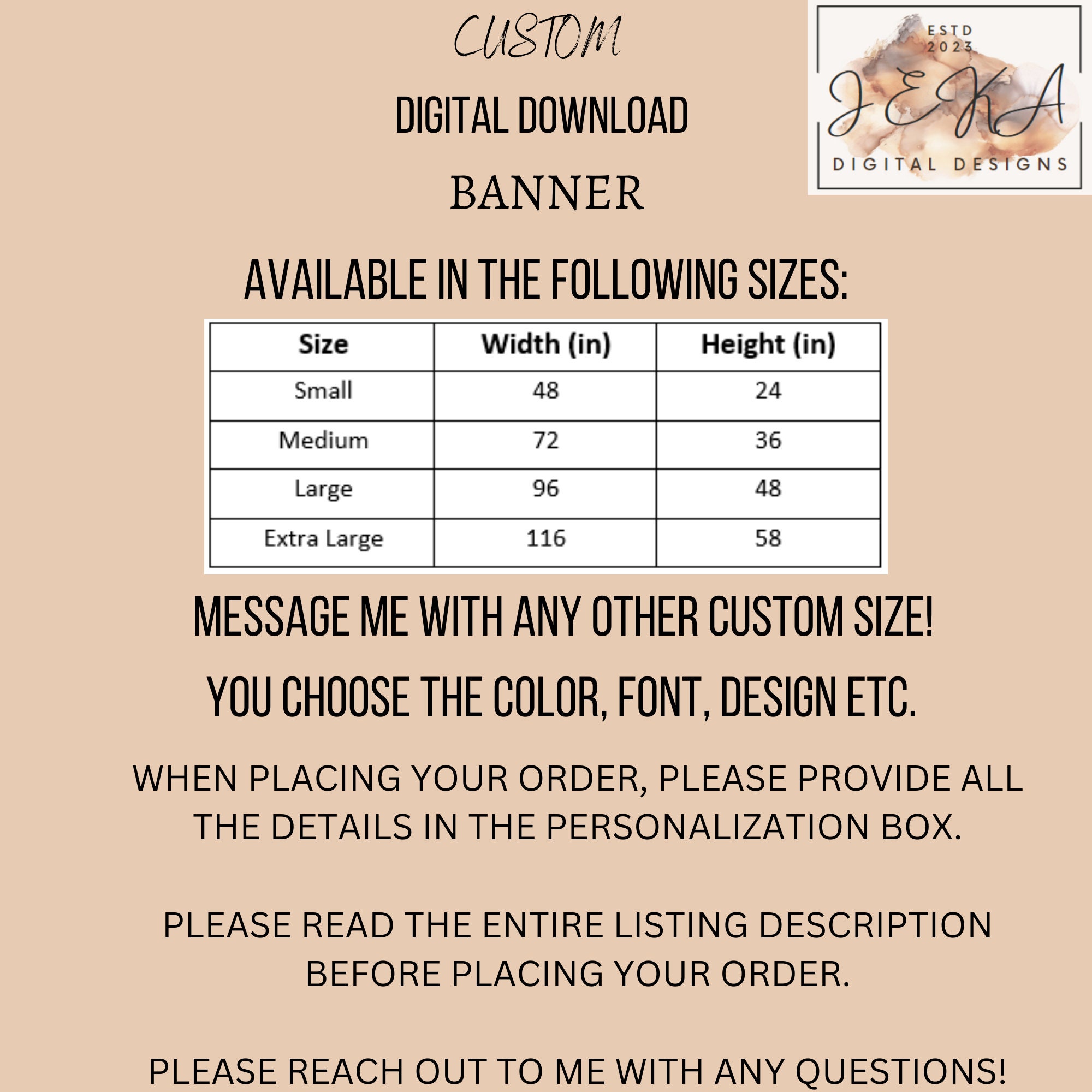 Custom Digital Print Banner, Custom, Printable, Personalize, Digital ...