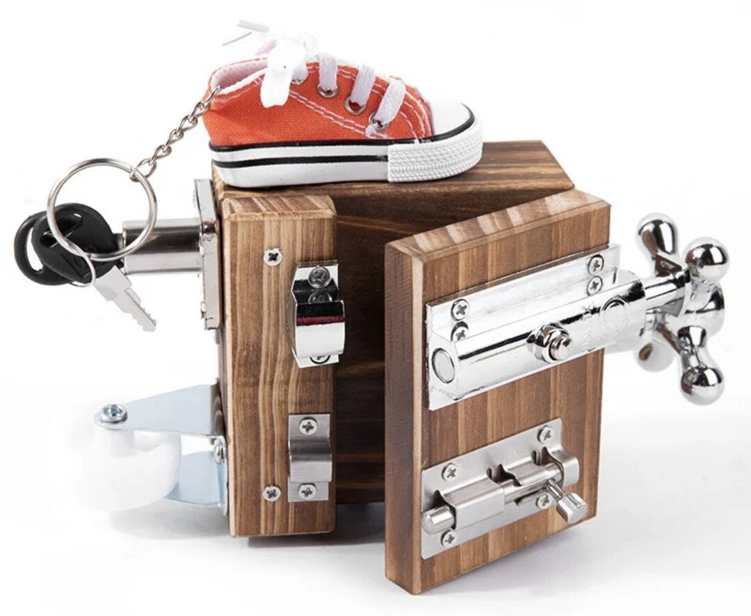 Multi Function Intelligent Box - Montessori Toy - Wooden Learning Busy ...