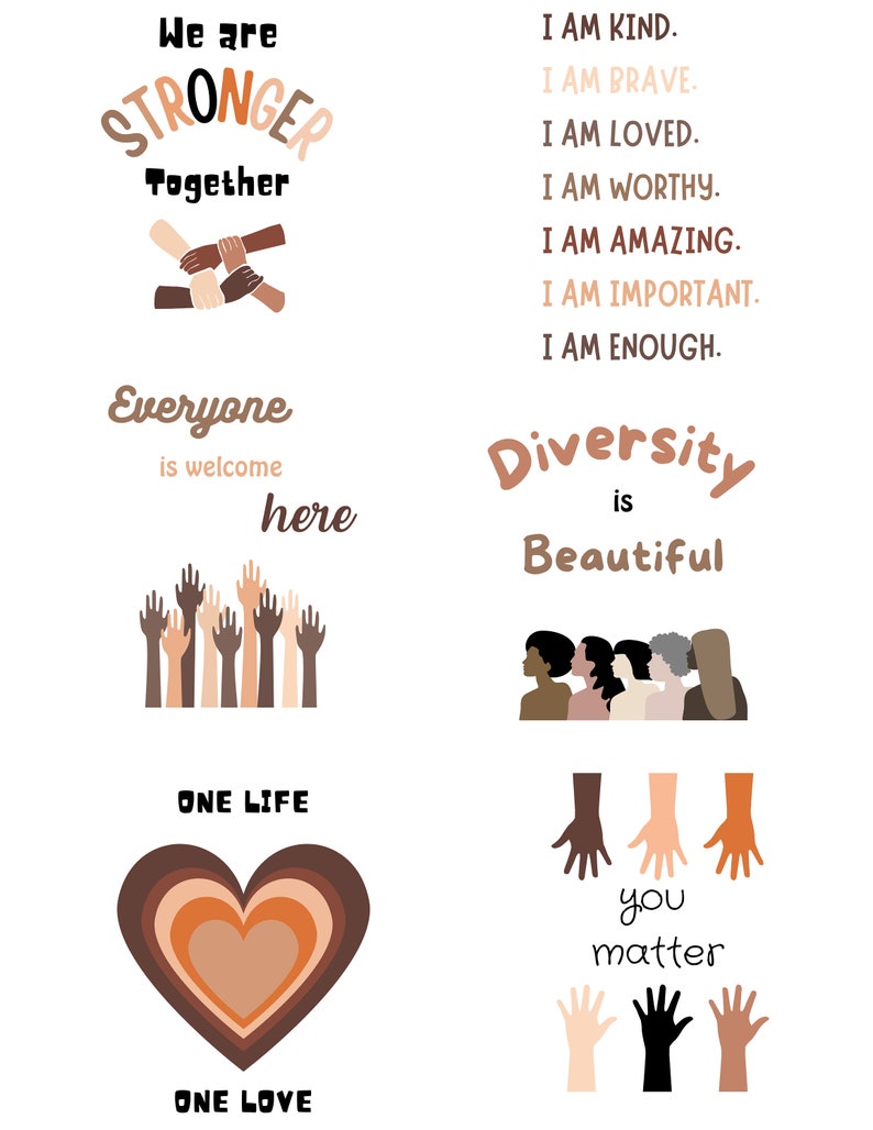 6 Diversity Classroom Posters Decor, - Etsy