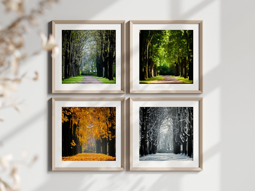 Four Seasons Wall Art Set, Nature Painting Prints, Four Seasons ...