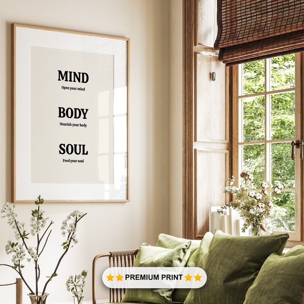 Mind Body Soul Poster - Etsy