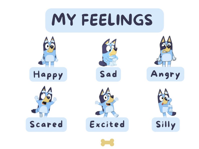 Bluey Emotions Chart - Etsy