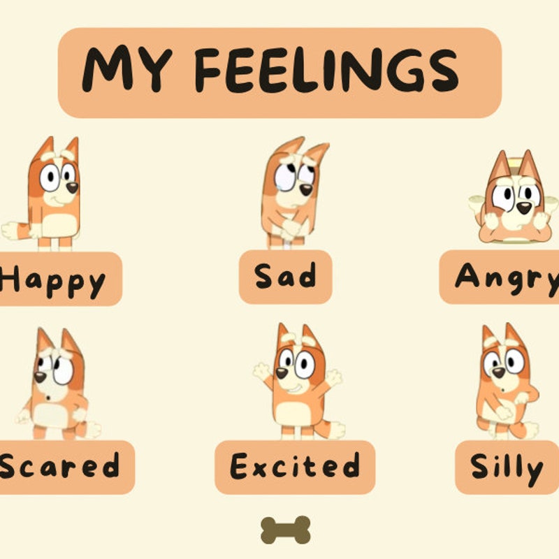 Bluey Emotion Chart - Etsy