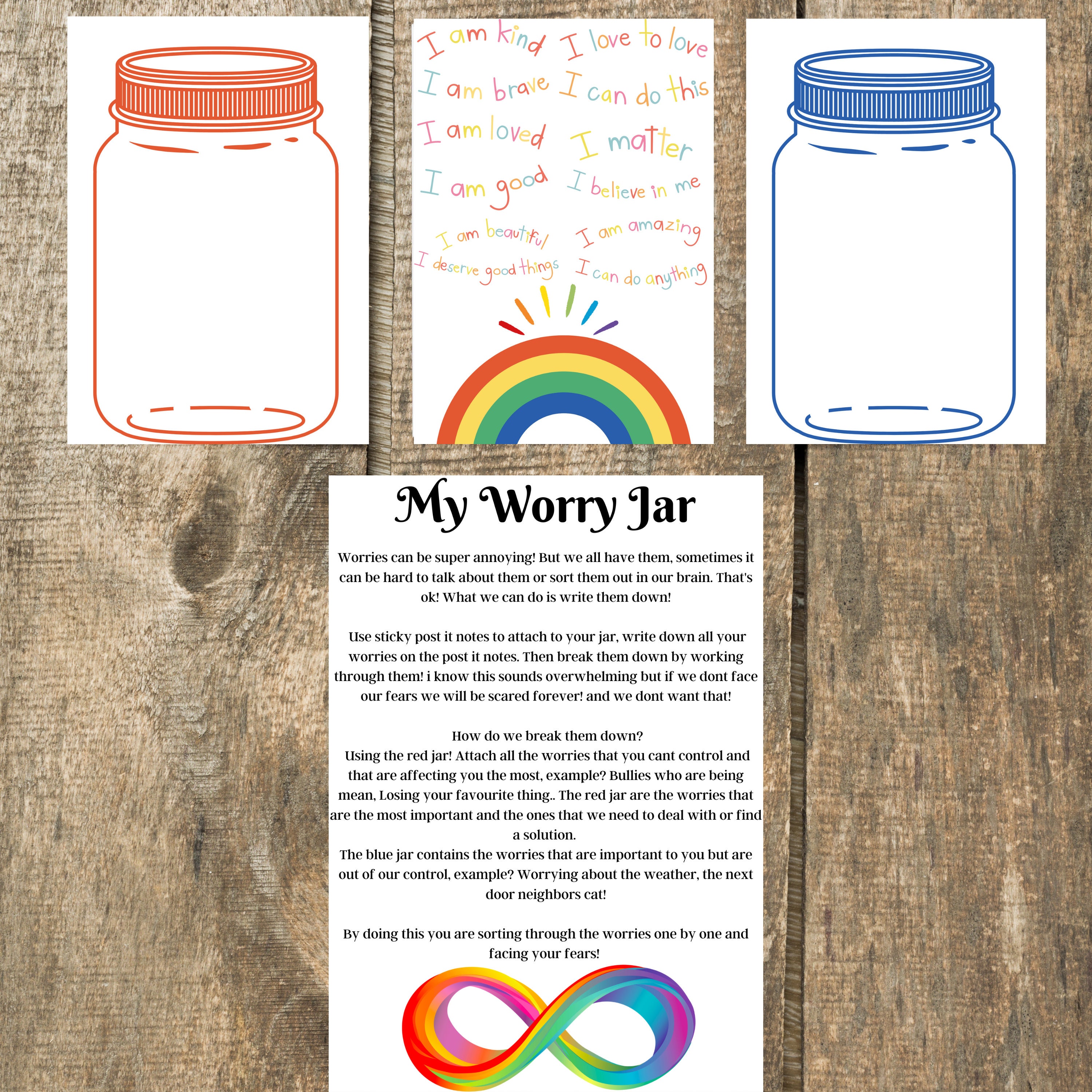 Worry Jar, Children's Worries, Coping Mechanisms, Children's Wall Art ...