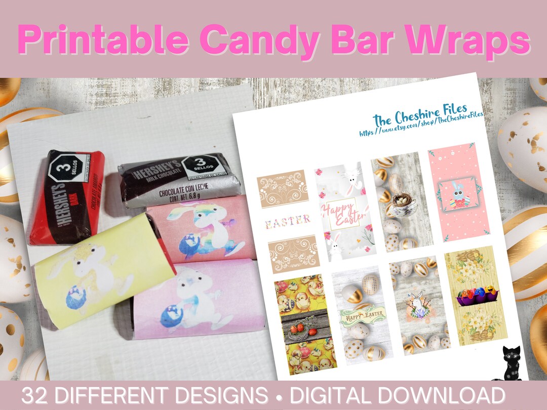 Easter Mini Chocolate Bar Wrappers - Set of 32 - Etsy