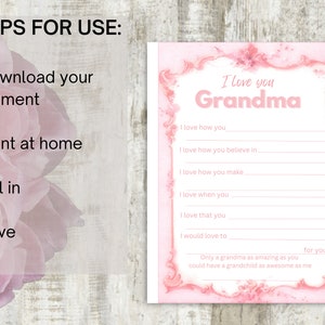 Printable Fillable Mother's Day Note | Instant Download - Etsy