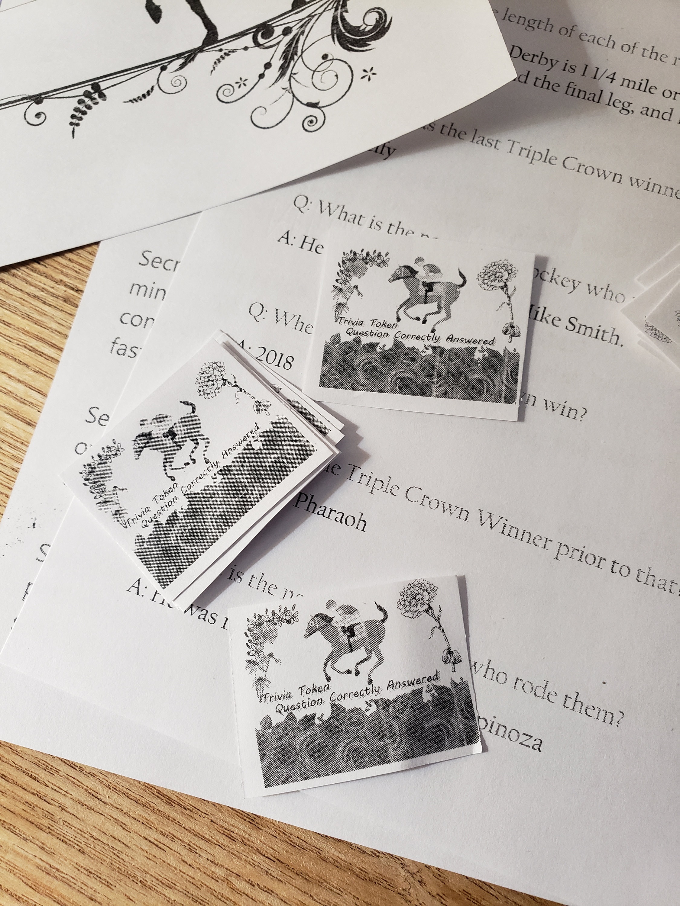 Printable Triple Crown Trivia Set | Instant Download - Etsy