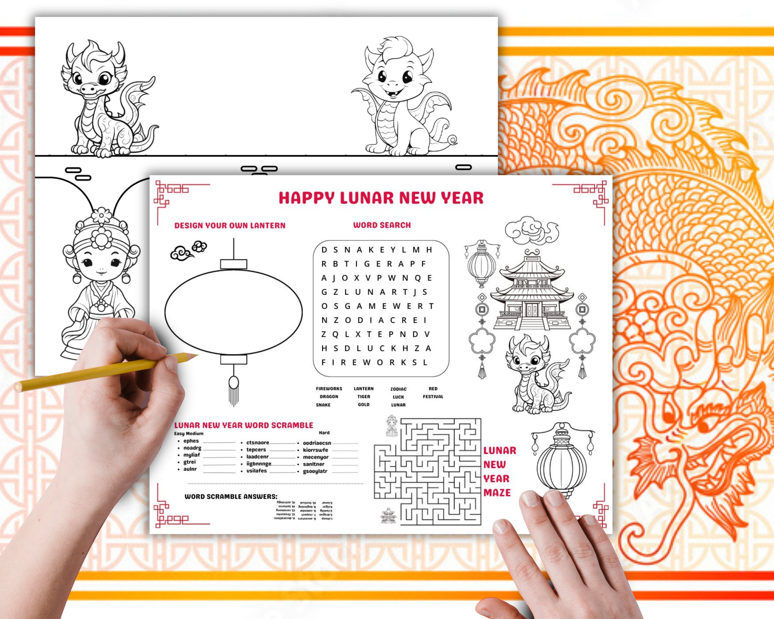 Chinese New Year Activity Pack Digital Download - Etsy