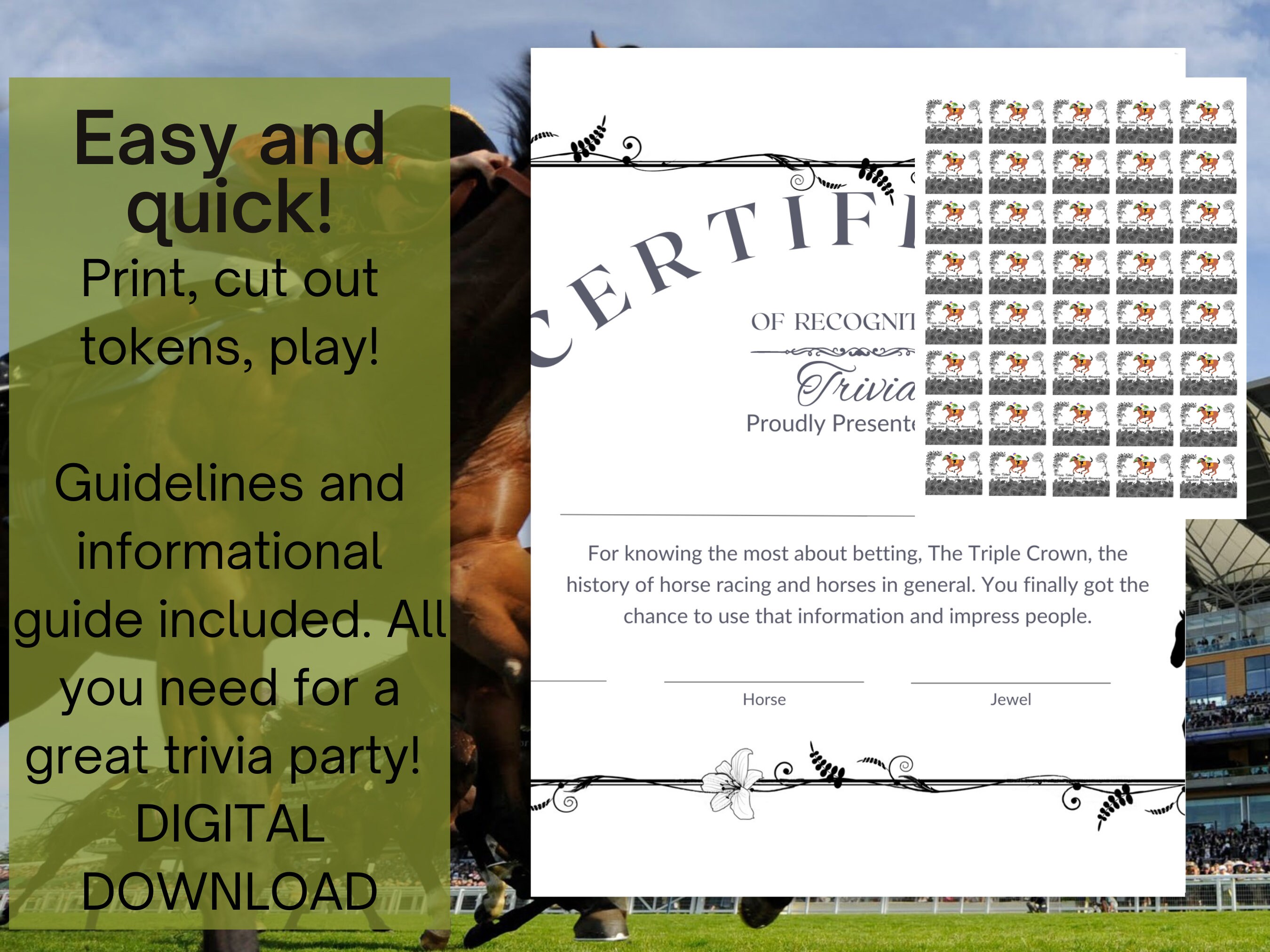 Printable Triple Crown Trivia Set | Instant Download - Etsy