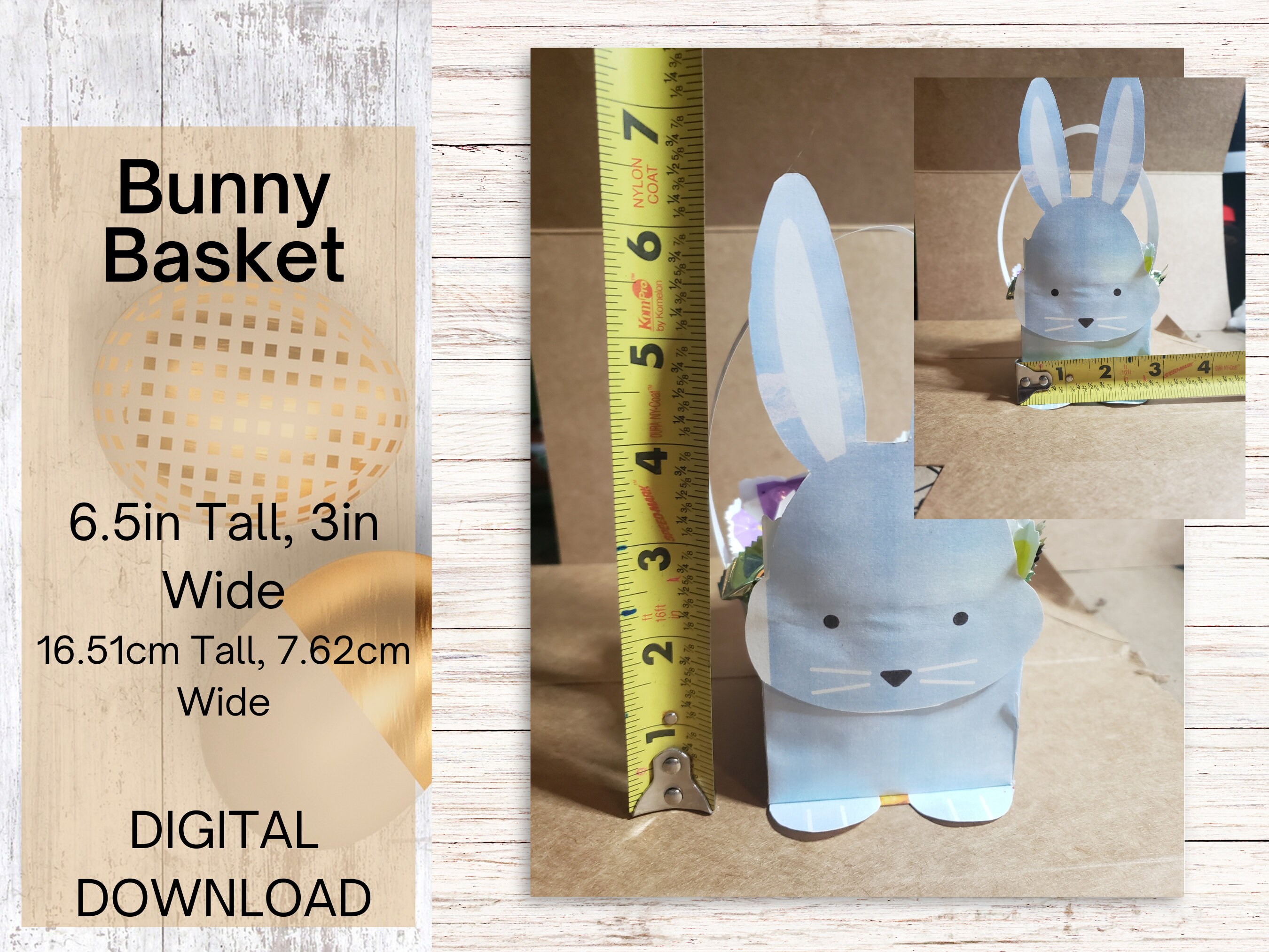 Printable Small Bunny Easter Baskets - DIY Easter Basket Template - Etsy