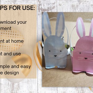Printable Small Bunny Easter Baskets - DIY Easter Basket Template - Etsy