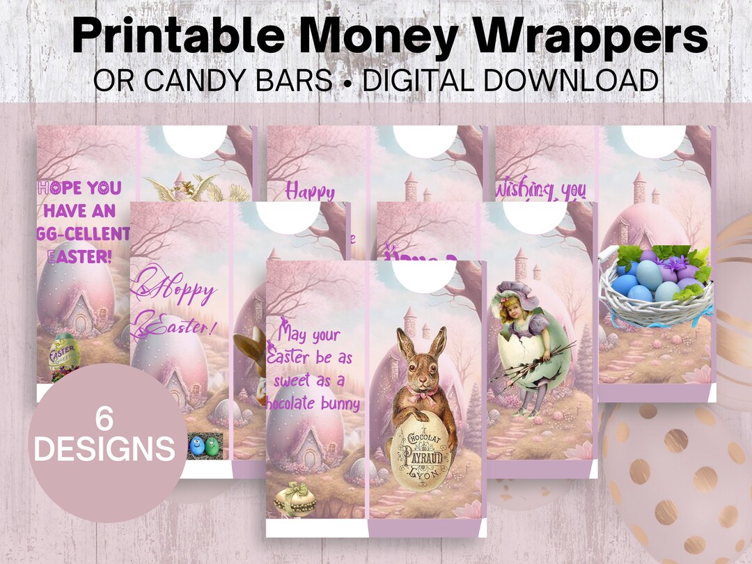 Easter Printable Money or Candy Bar Wrappers | Instant Download - Etsy