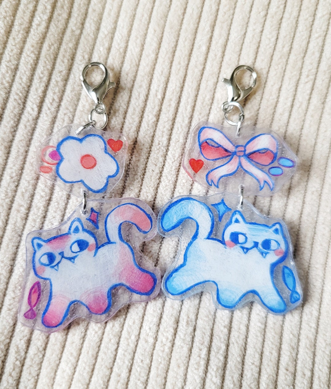 Matching Cat Keychains for Best Friends or for Couples - Cute Matching ...