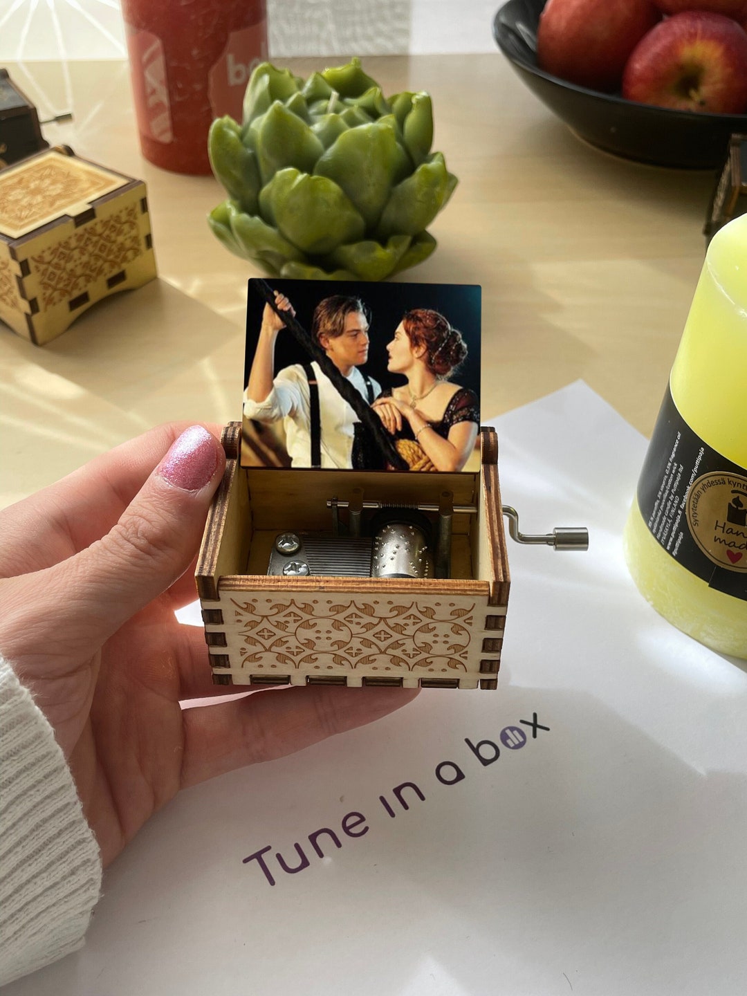 TITANIC My Heart Will Go on Music Box, Vintage Handcrafted Romantic ...
