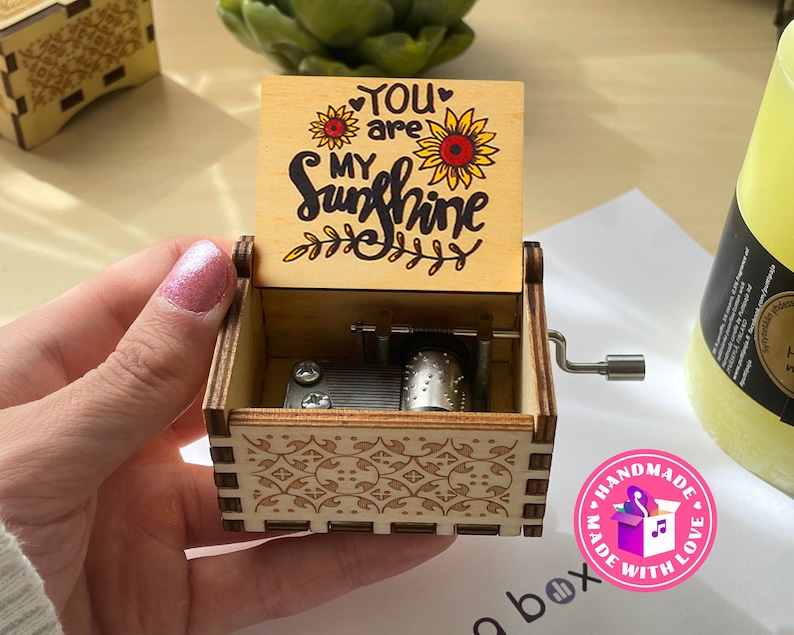You Are My Sunshine Music Box Handcrafted Wooden Keepsake Personalized ...