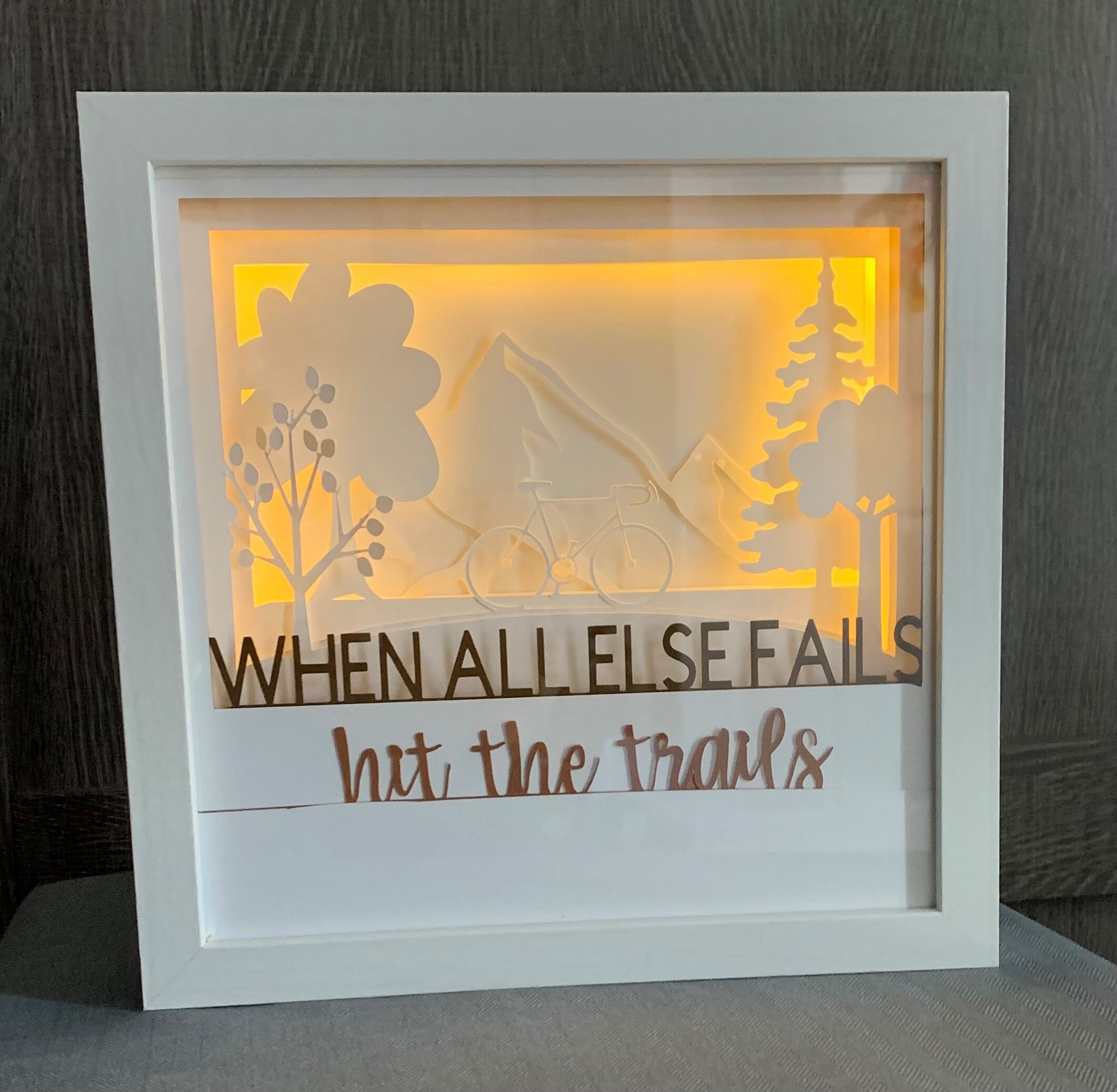 Hit the Trails Layered Paper Shadow Box With Lights - Etsy