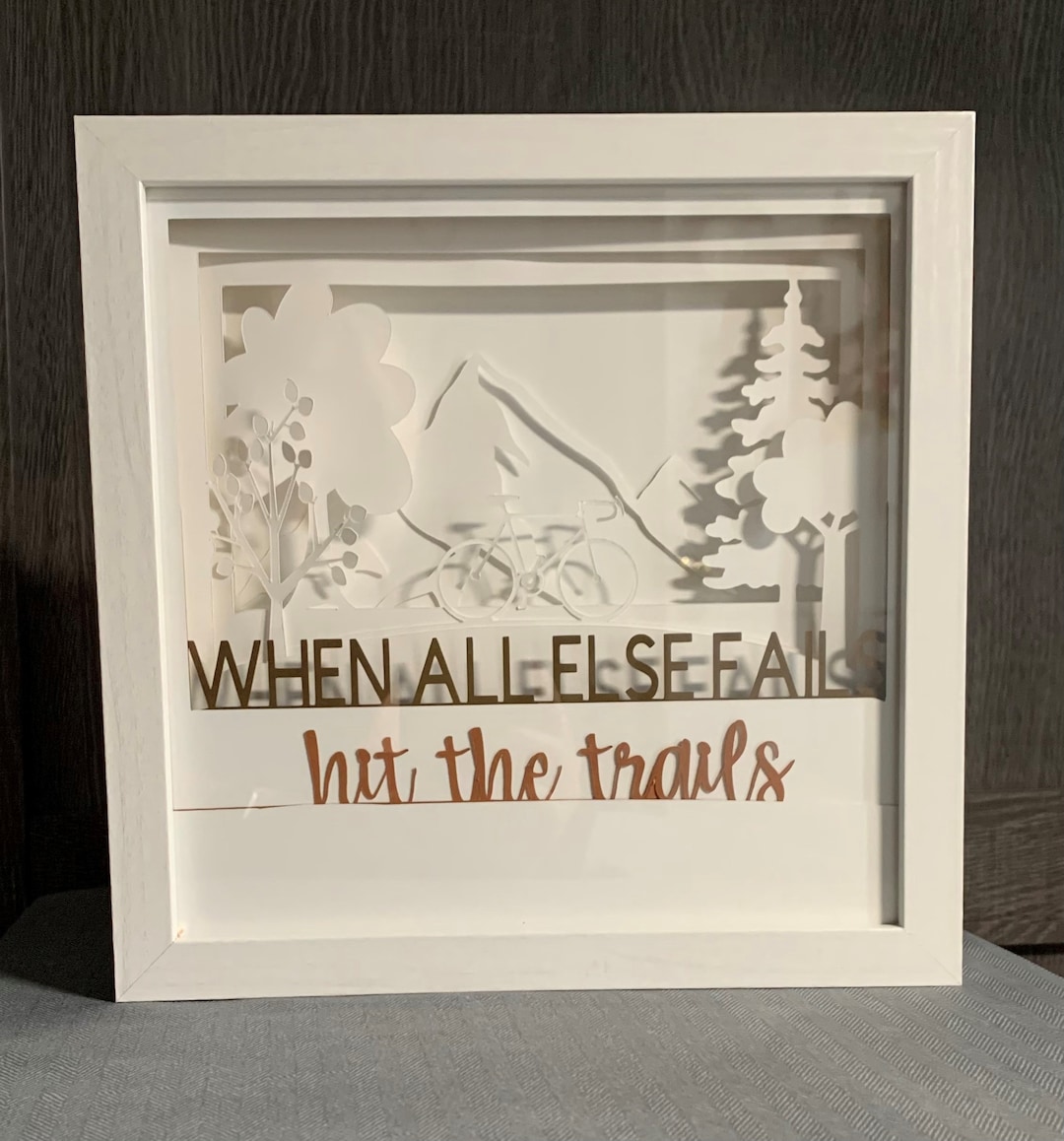 Hit the Trails Layered Paper Shadow Box With Lights - Etsy