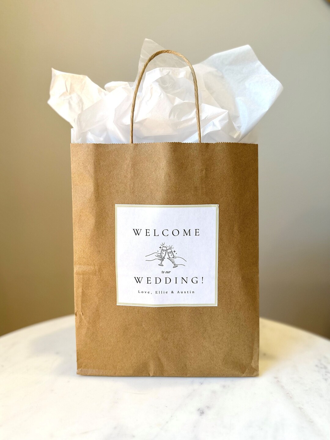 Wedding or Bachelorette Welcome Bag Stickers | Editable Canva Template ...