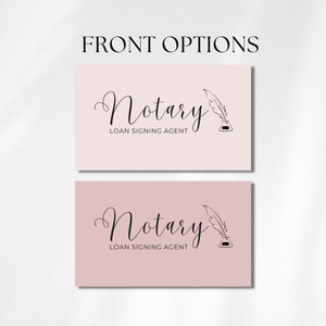 Pink Notary Business Card | Notary Marketing Template | Notary Loan ...