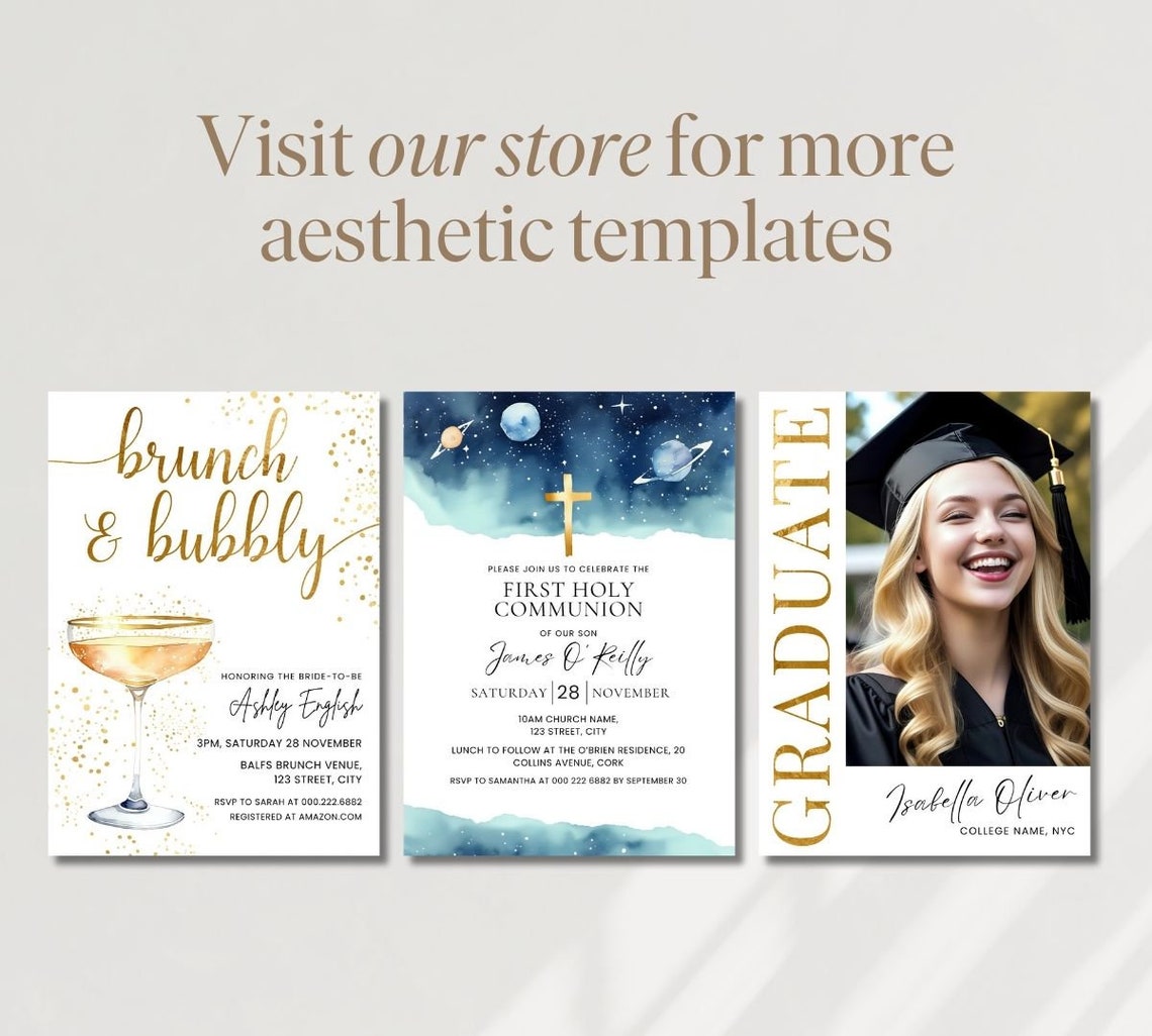 Graduation Invitation Template, Class of 2024, Pink Graduation ...