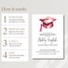 Graduation Invitation Template, Class of 2024, Pink Graduation Hat ...