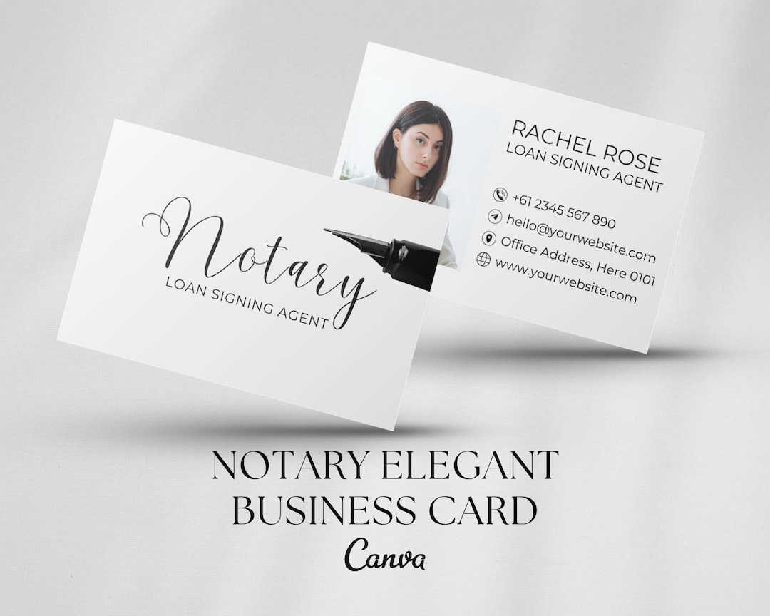 Notary Business Card | Notary Marketing Template | Notary Loan Signing ...
