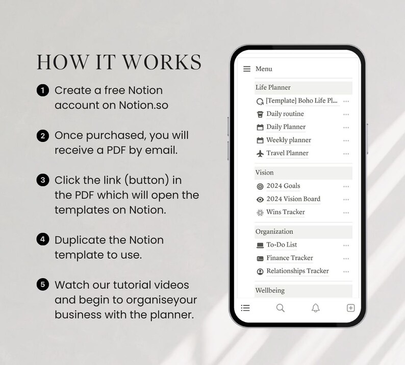 Notion Template Life Planner | Notion Life Planner | 2024 Planner ...