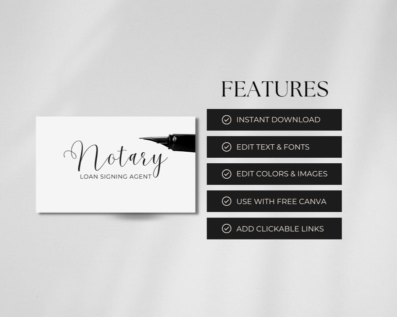 Notary Business Card Notary Marketing Template Notary Loan Signing ...