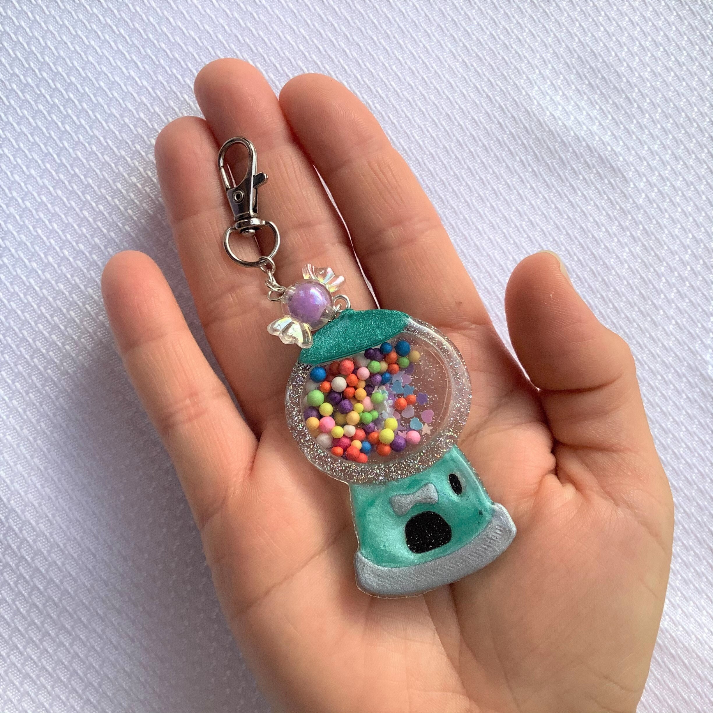 Cute Resin Dry Shaker Gumball Machine Keychain - Etsy