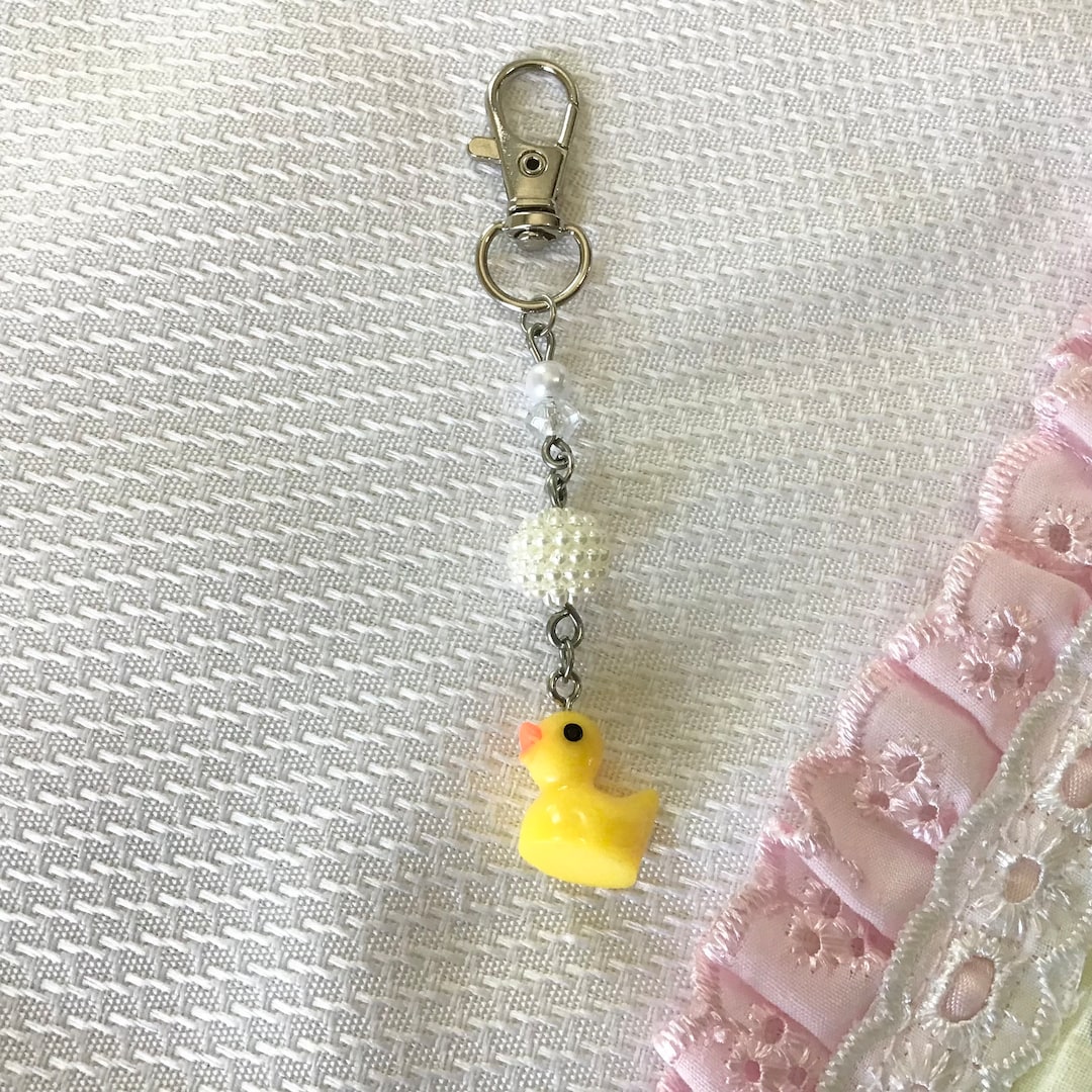 Cute Kawaii Ducky Charm Handmade Keychain - Etsy