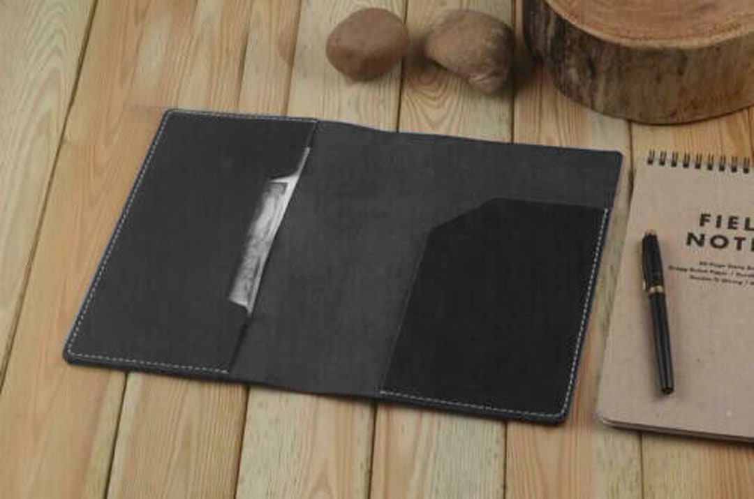 Leather Field Notes Steno Book Holder Refillable Black and Brown Gift ...