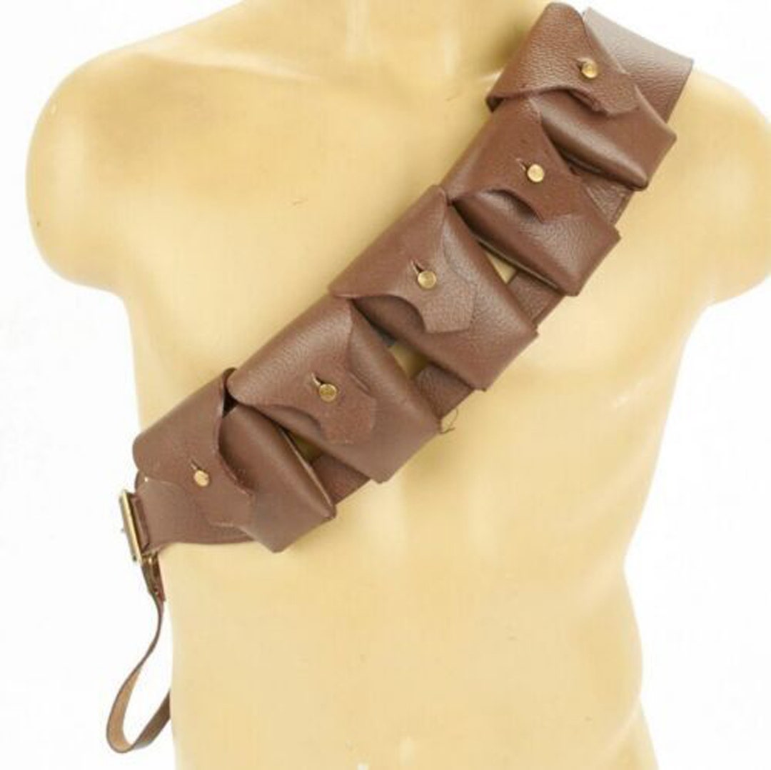 WWII British P-1903 Leather Five Pocket Bandolier, P1903, Pattern Brown ...