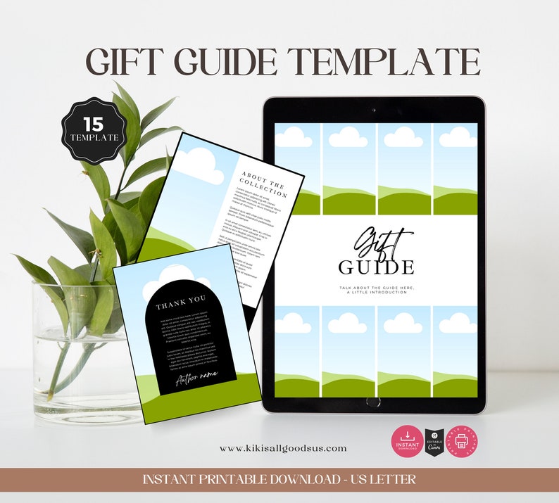 Editable Gift Guide Template: Neutral Collage Lead Magnet (canva) - Etsy