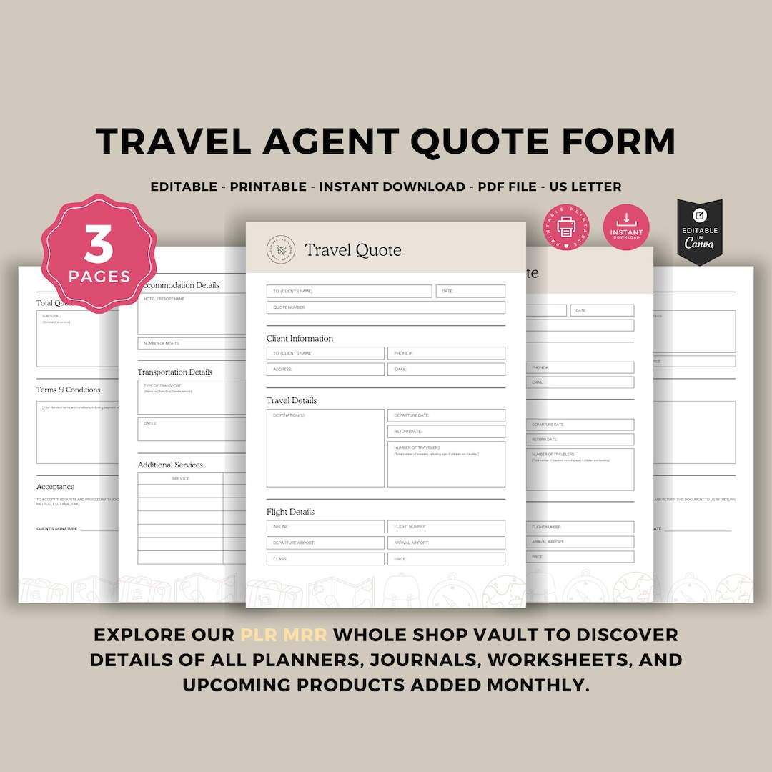 Travel Agent Quote Form Make Your Booking Process Easier and More ...
