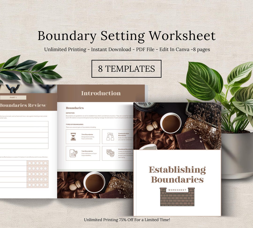 Boundary Setting Worksheets: Self Care & Personal Boundaries Workbook ...