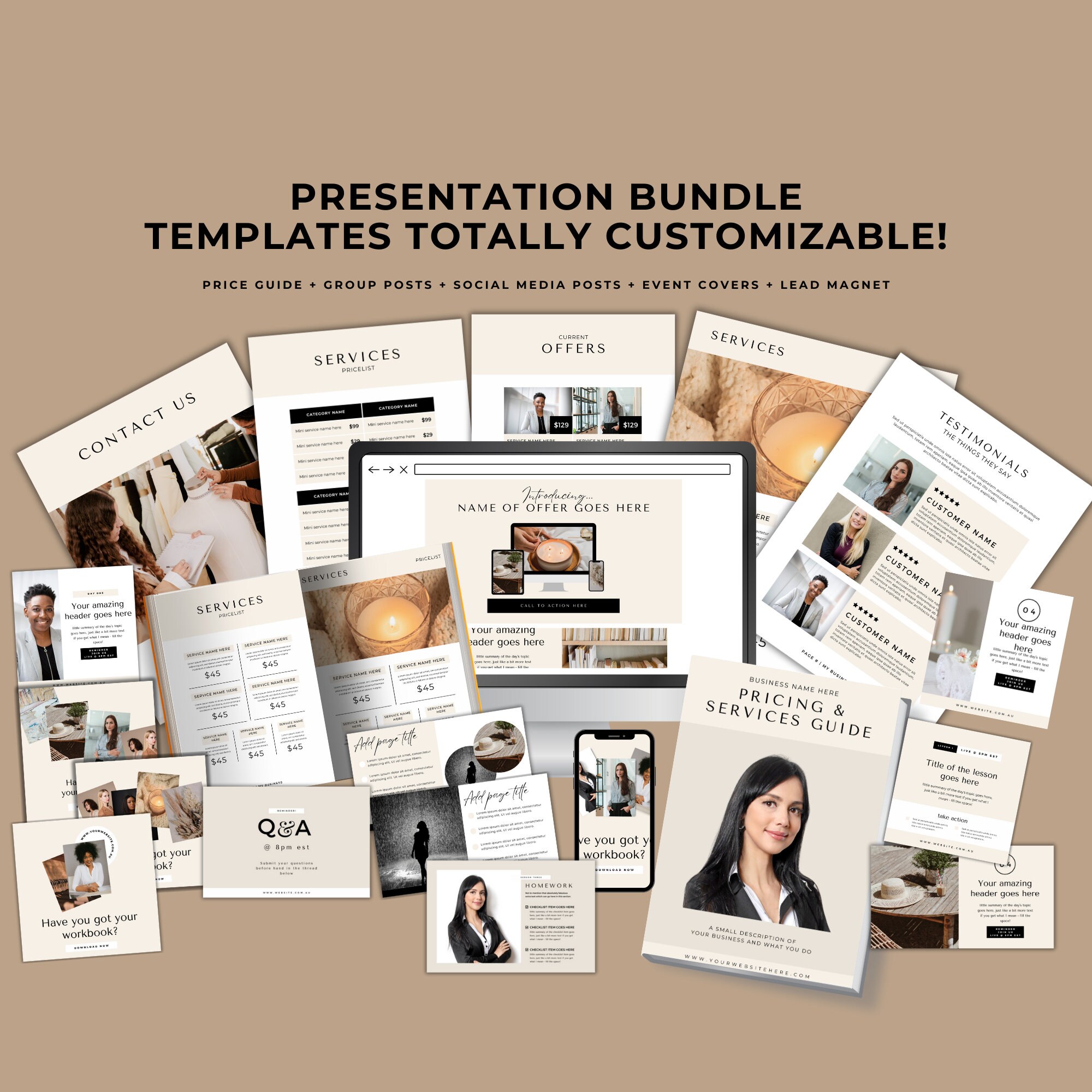 Presentation Bundle Canva Templates Event and Slidedecks Group Banner ...