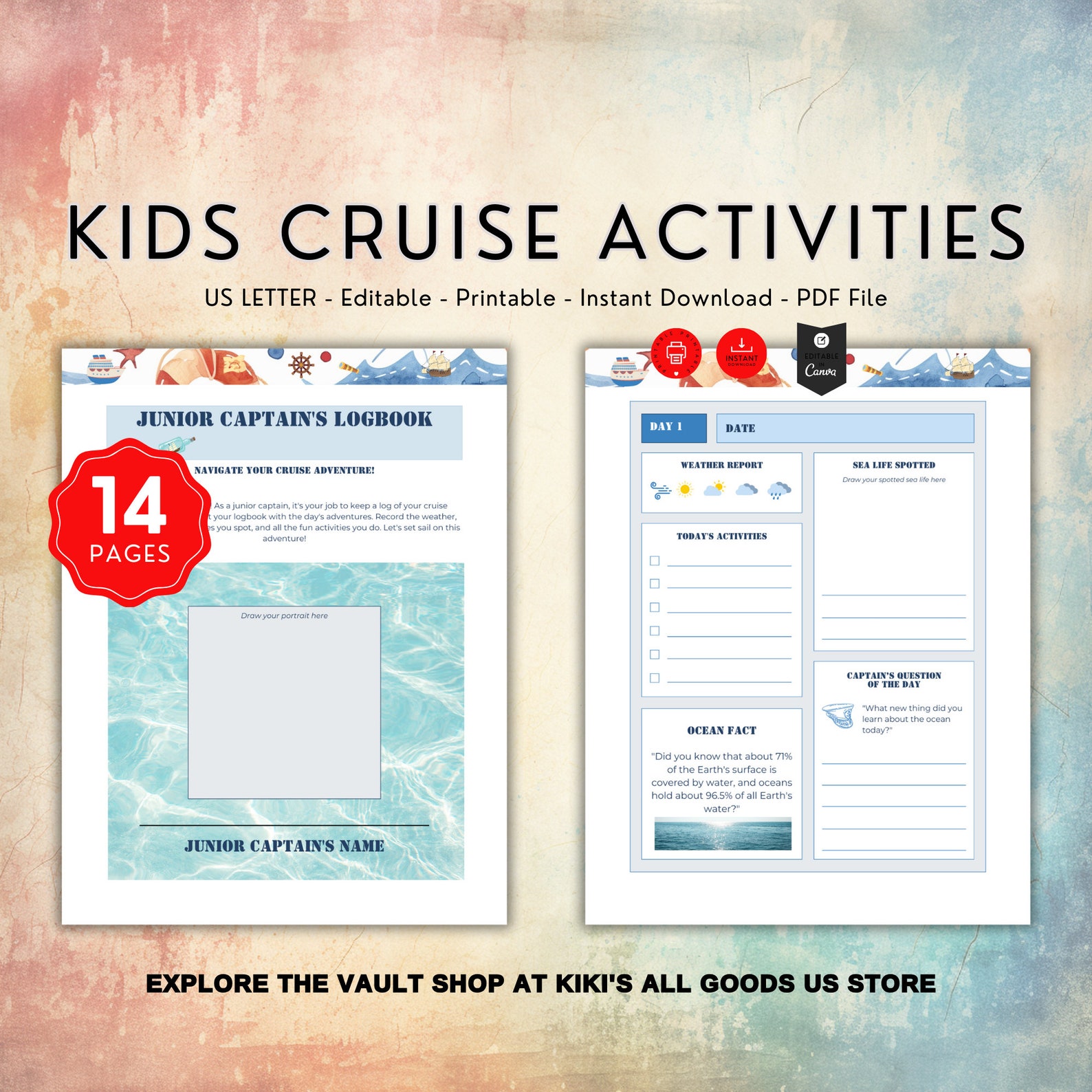 Fun Printable Kids Activities Packet - Includes Junior Captain Logbook ...