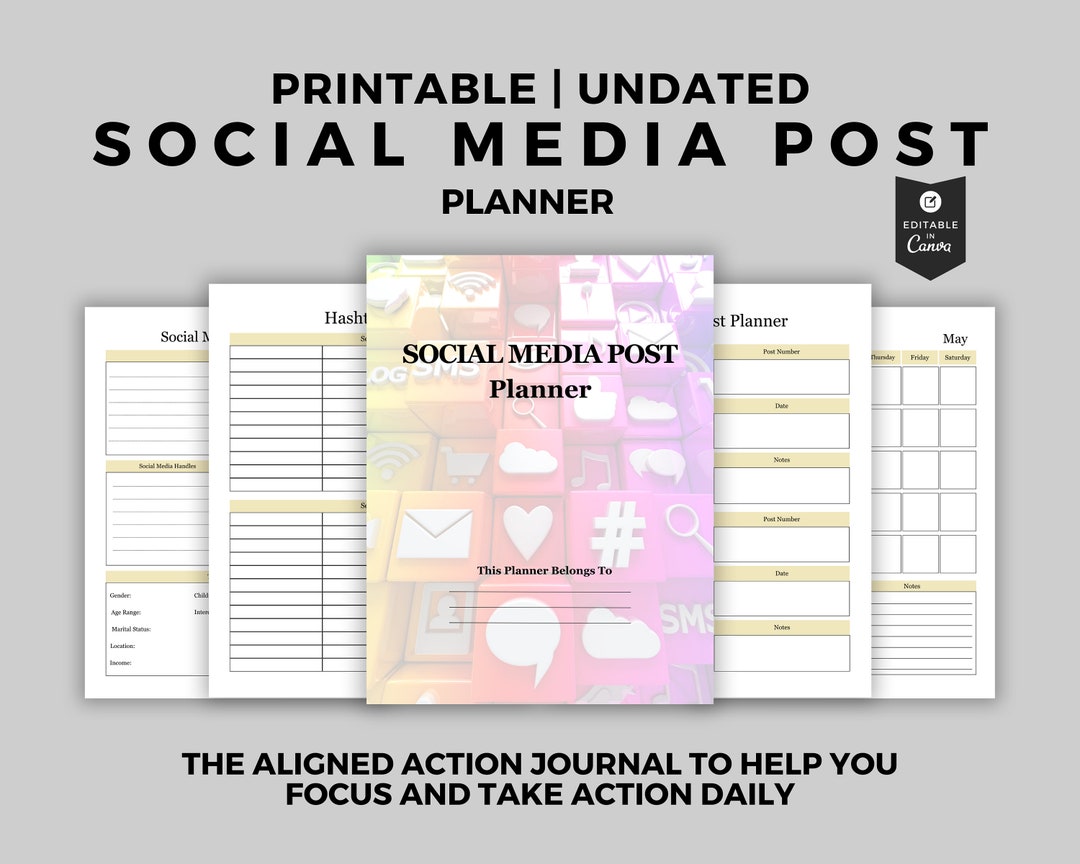 Social Media Digital Planner With Master Resell Rights, PLR Digital ...