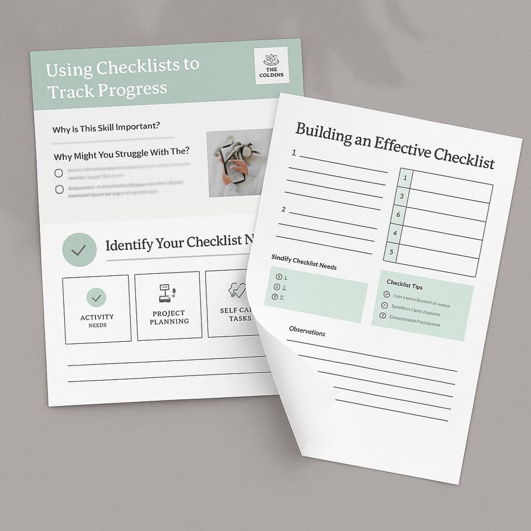 Using Checklists to Track Progress – Executive Functioning Tool, Task ...