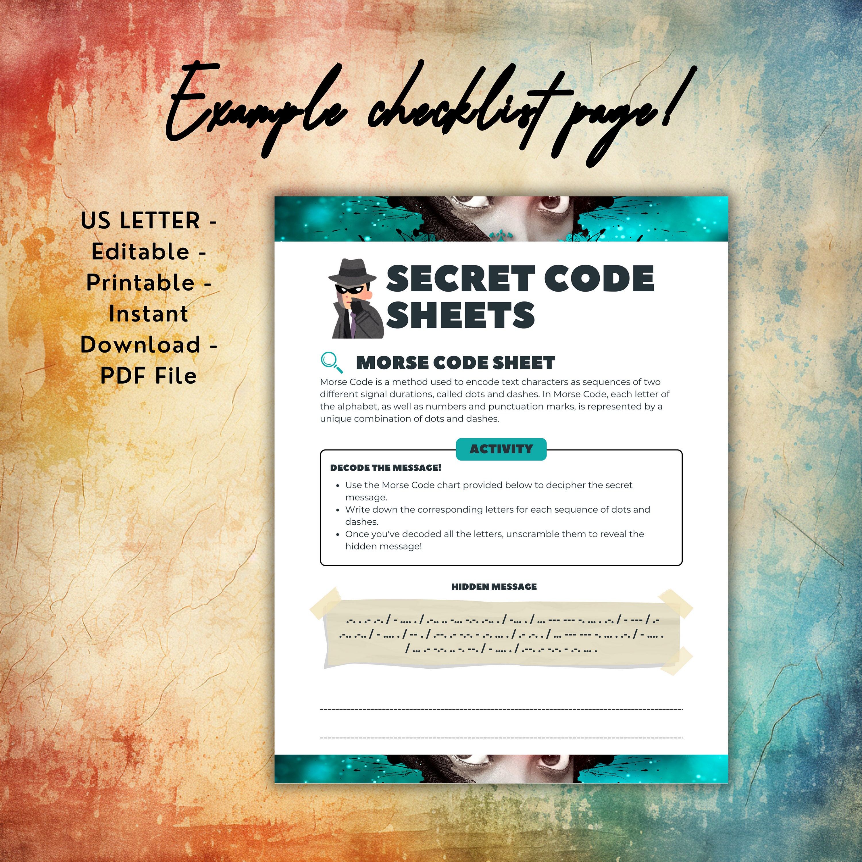 Secret Agent Digital Activity Pack Includes ID Card, Code Breaking ...