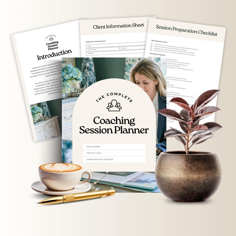 Coach Session Planner: Client Session Notes & Action Plan, Printable ...